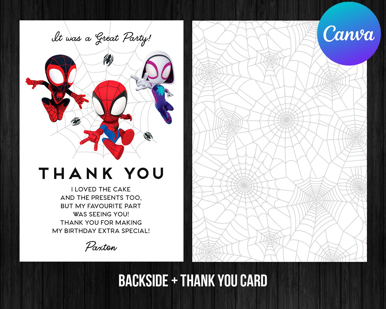 Spidey and His Amazing Friends Birthday Invitation Photo Picture Boy ...