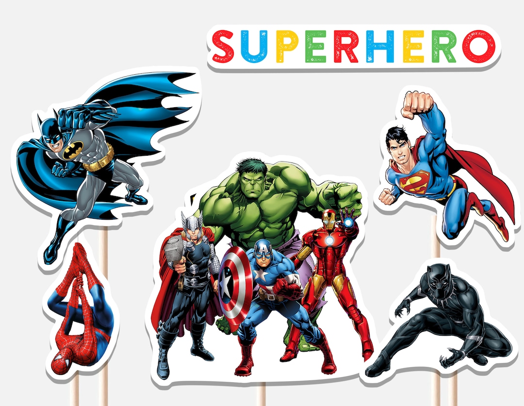 Superhero Centerpieces Birthday Decoration Boy Avengers Party ...