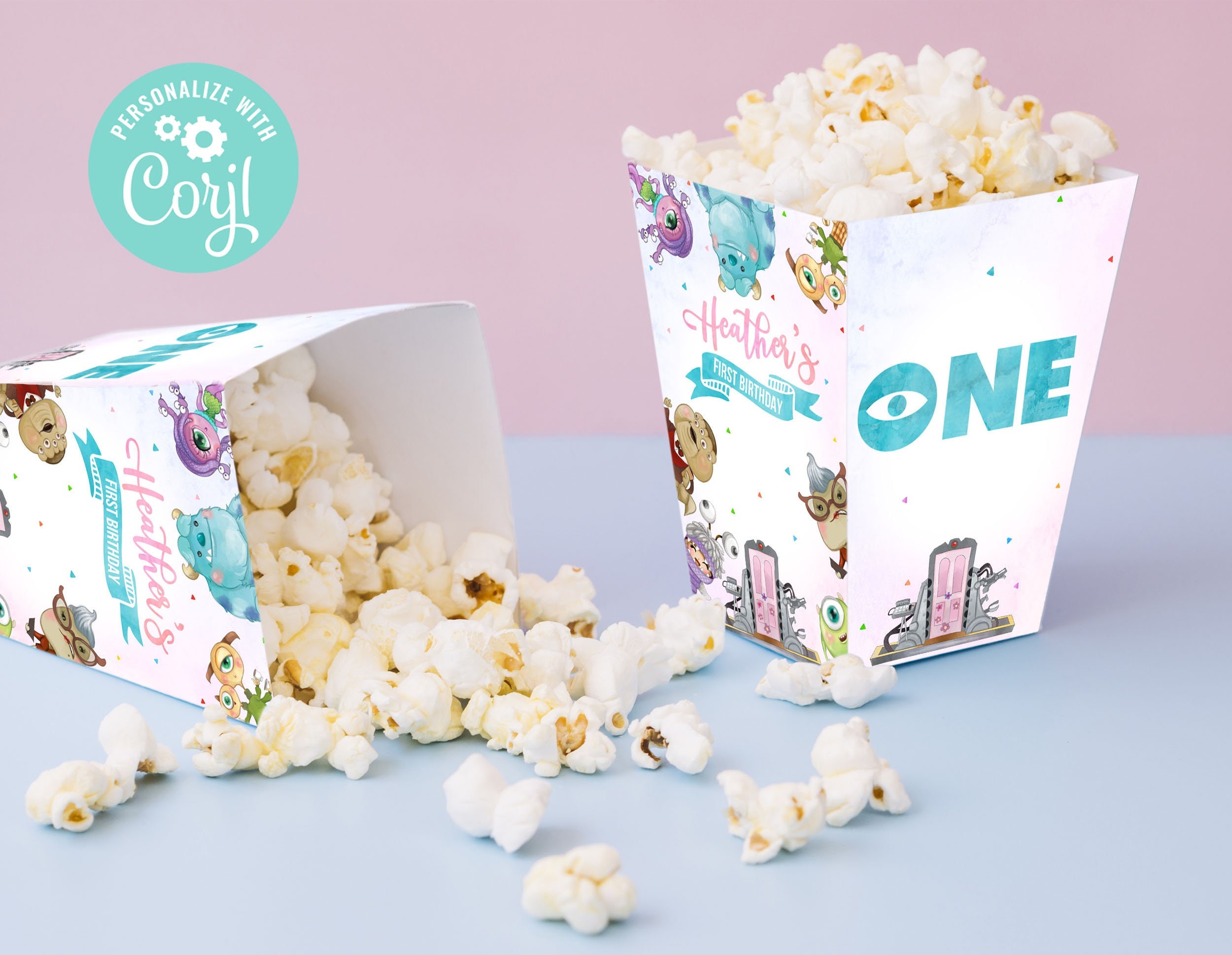 Monsters University First Birthday Popcorn Bags Boo Our Little Monster ...