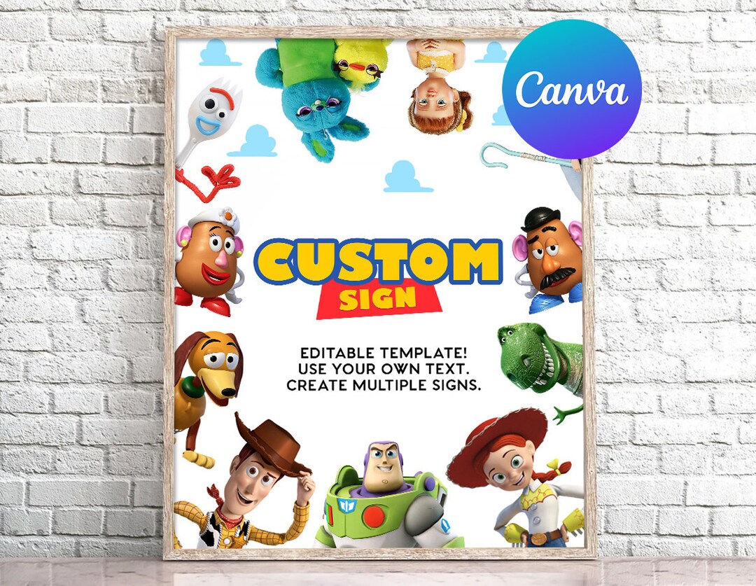 Two Infinity and Beyond Toy Story Birthday Custom Sign Woody Buzz Toy ...