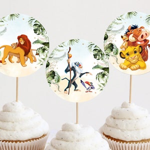 Lion King First Birthday Cupcake Toppers Decoration Boy Hakuna Matata ...