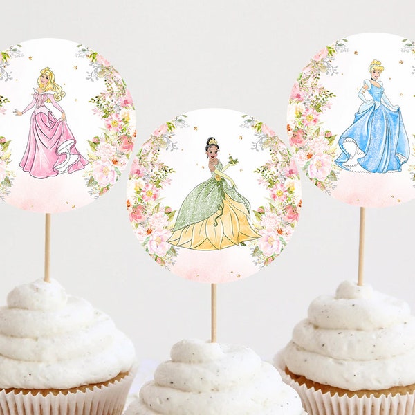 Princess Edible Cupcake Toppers - Etsy