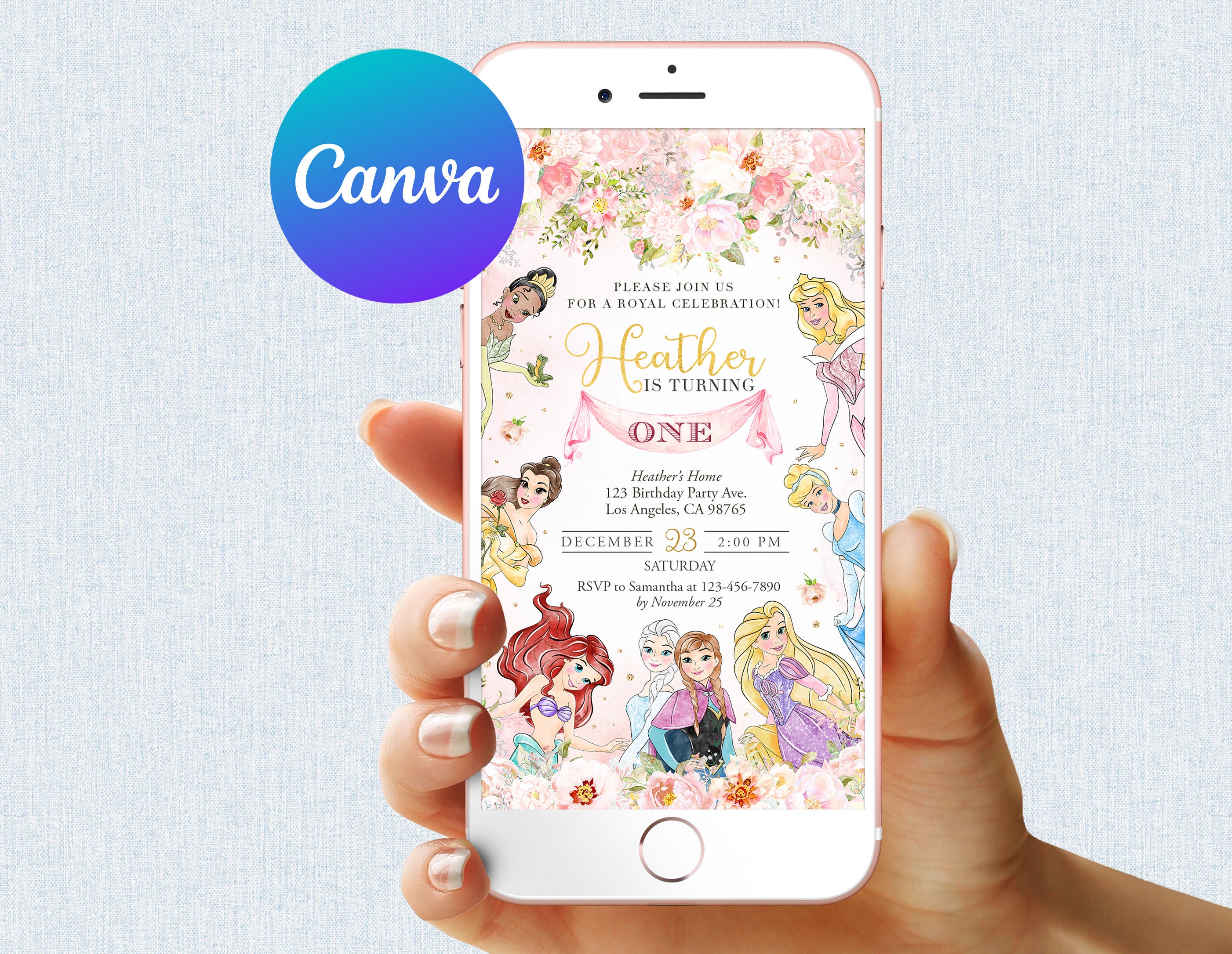 Princess Scroll Invitation Template