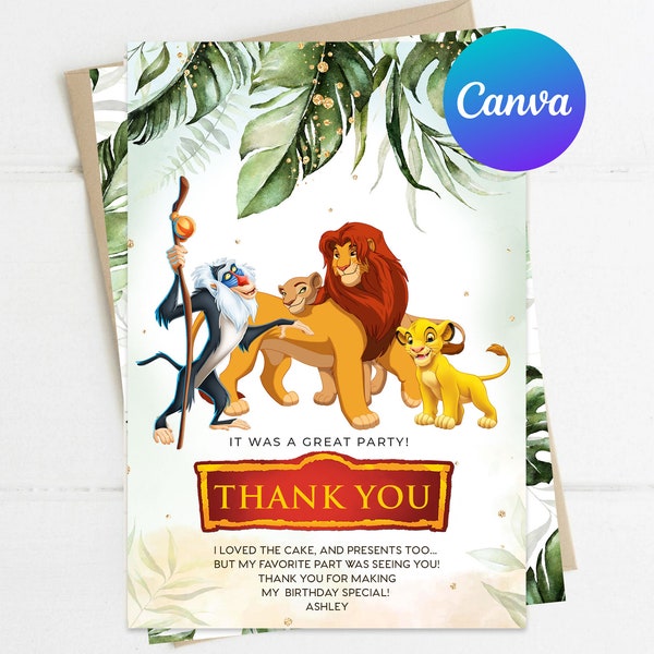 Simba 1st Birthday Card - Etsy