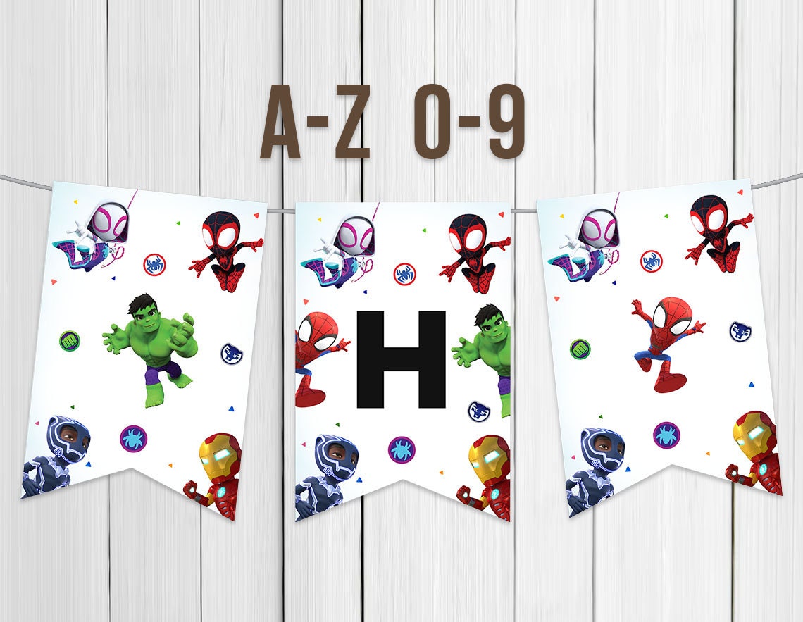 Printable Banner Letters A to Z Spidey and His Amazing Friends Boy ...