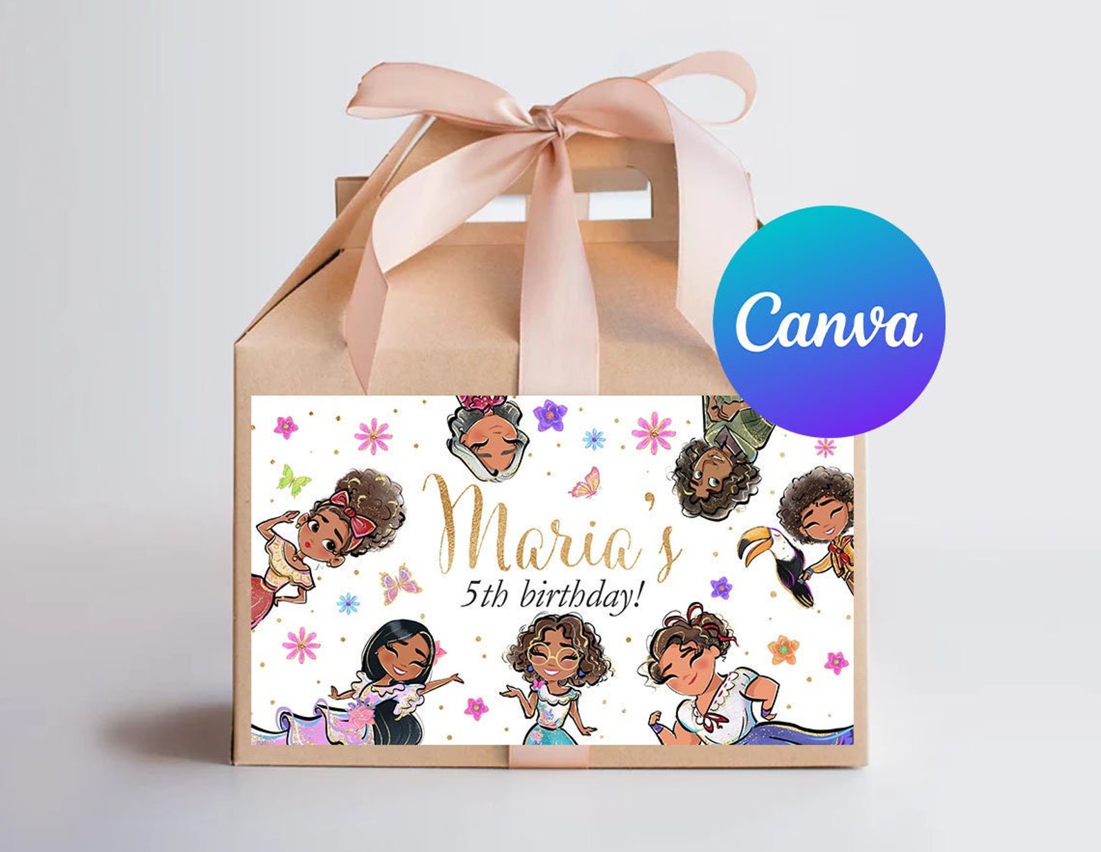 Encanto Birthday Gable Box Labels Girl Party Decoration Favor Box ...
