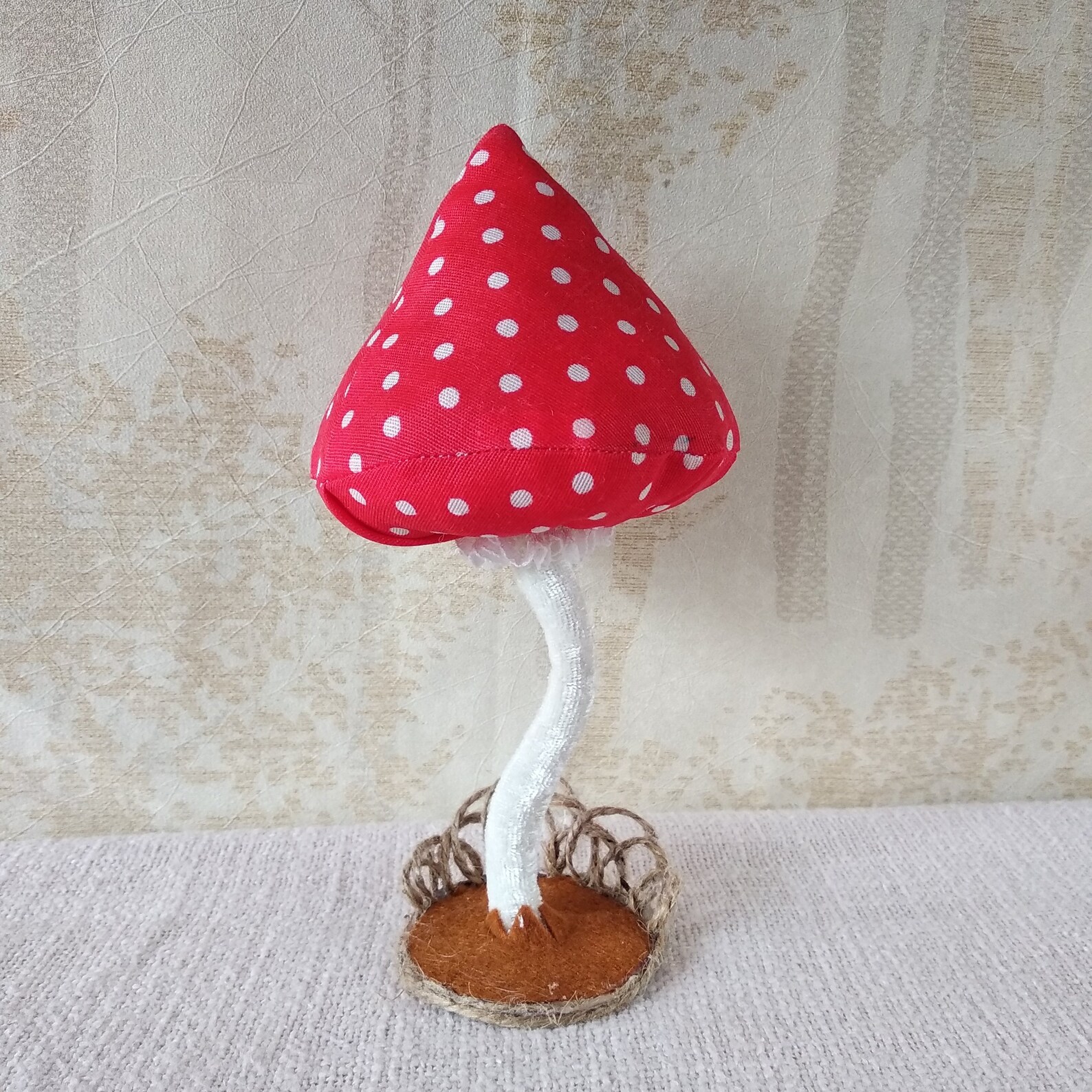 Mushroom Fabric Decor, Red Toadstool Textile - Etsy