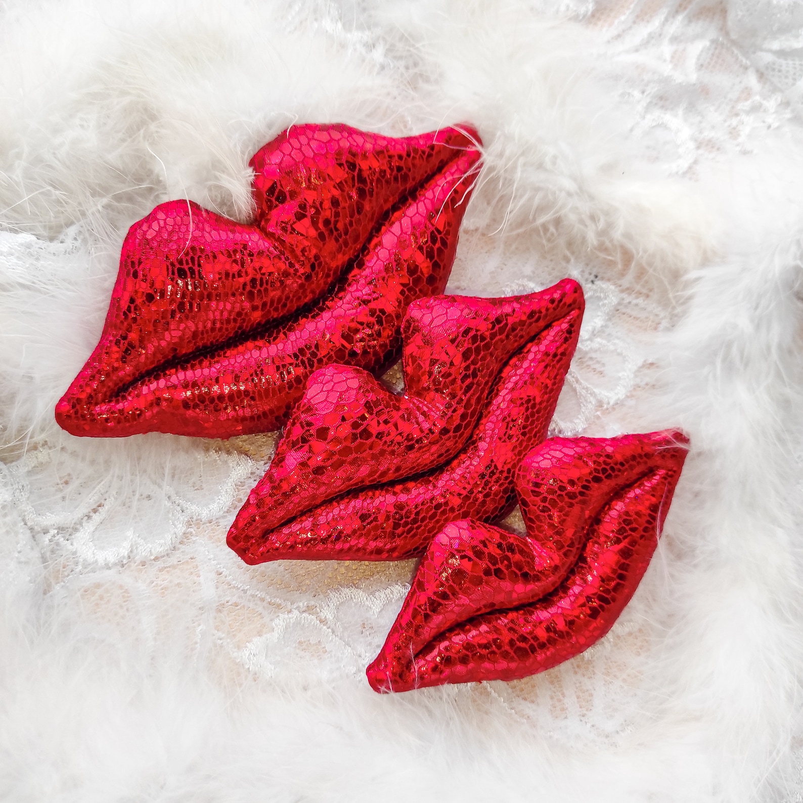 Valentine Lips, Valentine Kiss Decor Set of 3, Valentines Lips ...