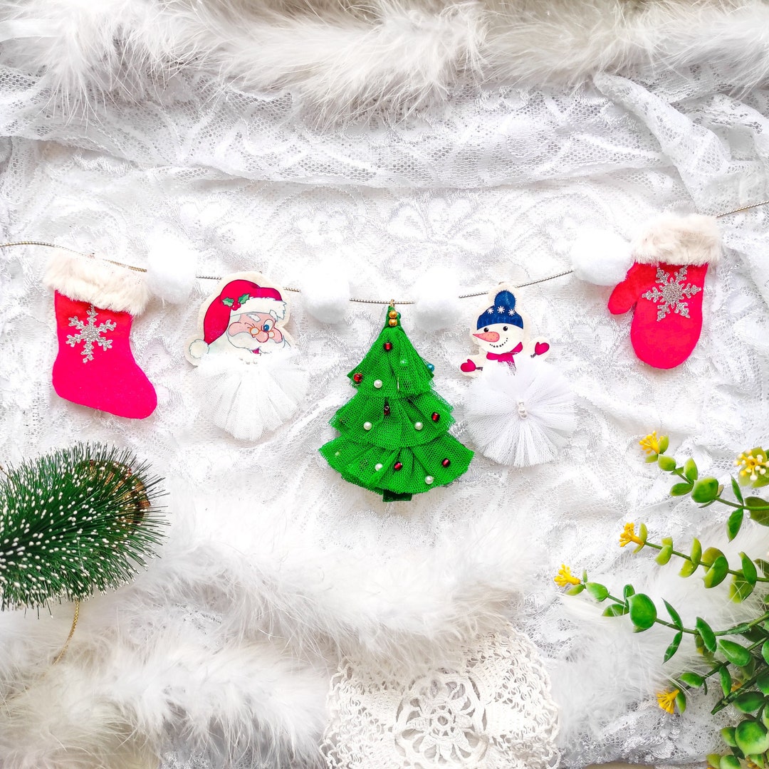 Christmas Garland, Christmas Tree Bunting, Christmas Wall Hanging ...