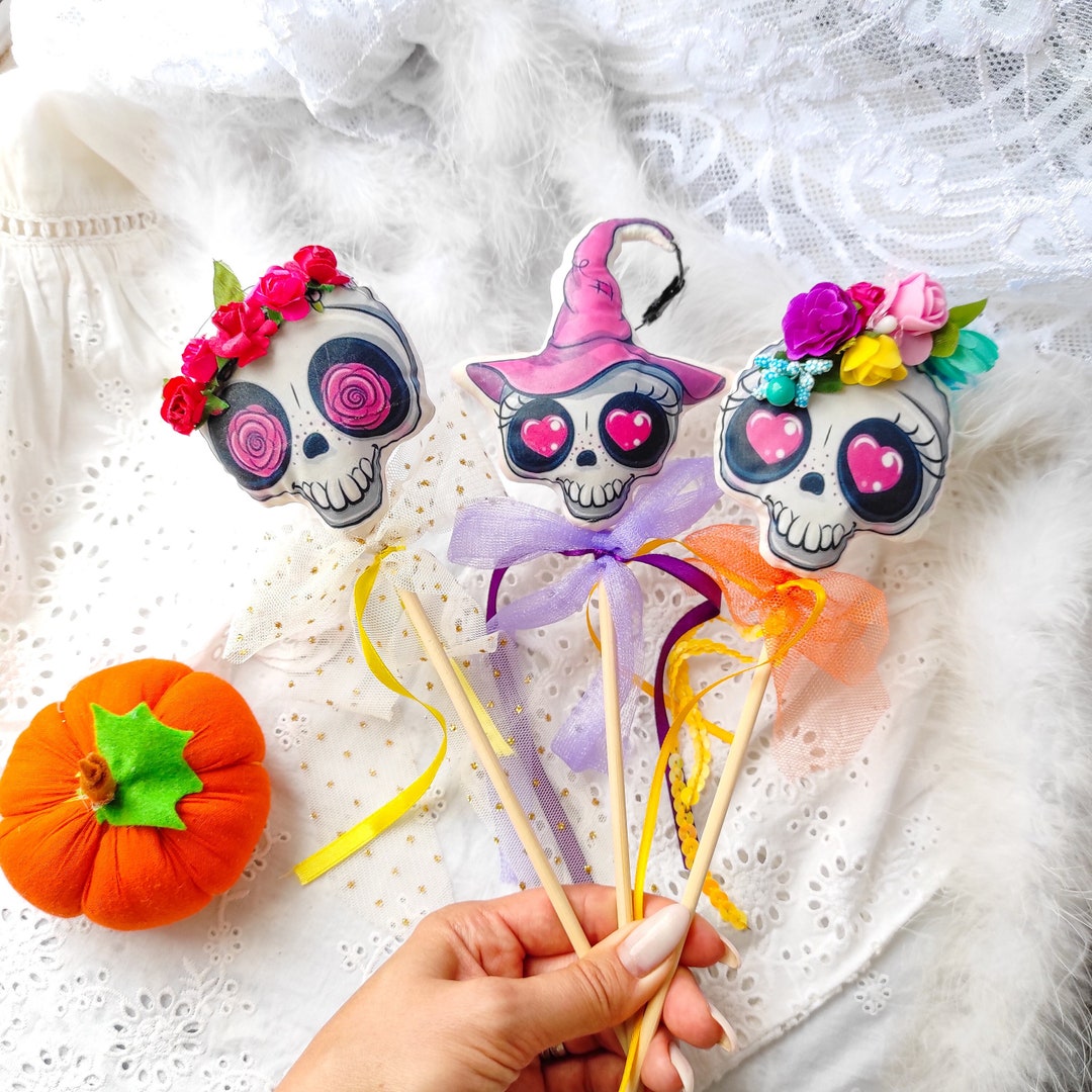 Halloween Magical Wands, Skull Magical Wand, Halloween Skull Decor, Day ...