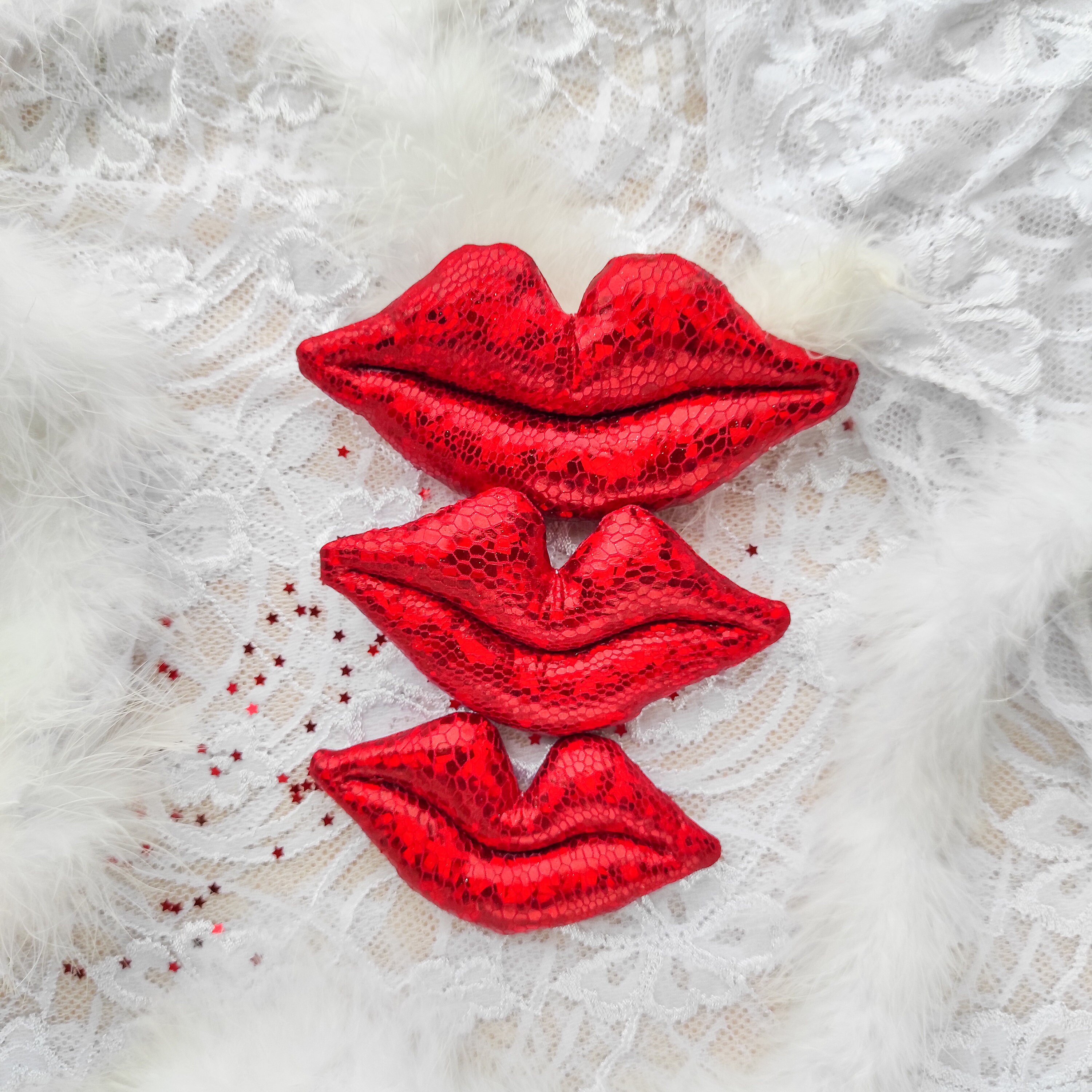 Valentine Lips, Valentine Kiss Decor Set of 3, Valentines Lips ...