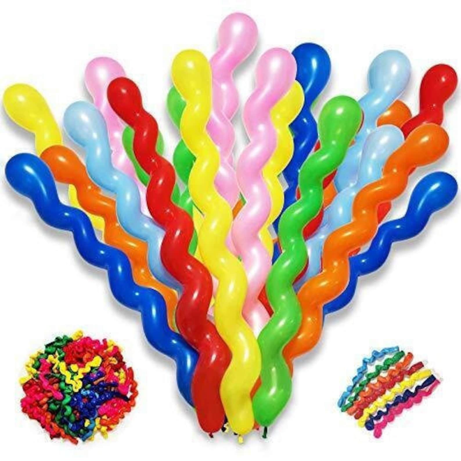 Large Spiral Balloons Curly Balons Twisted Wavy Long Balloons Birthday ...
