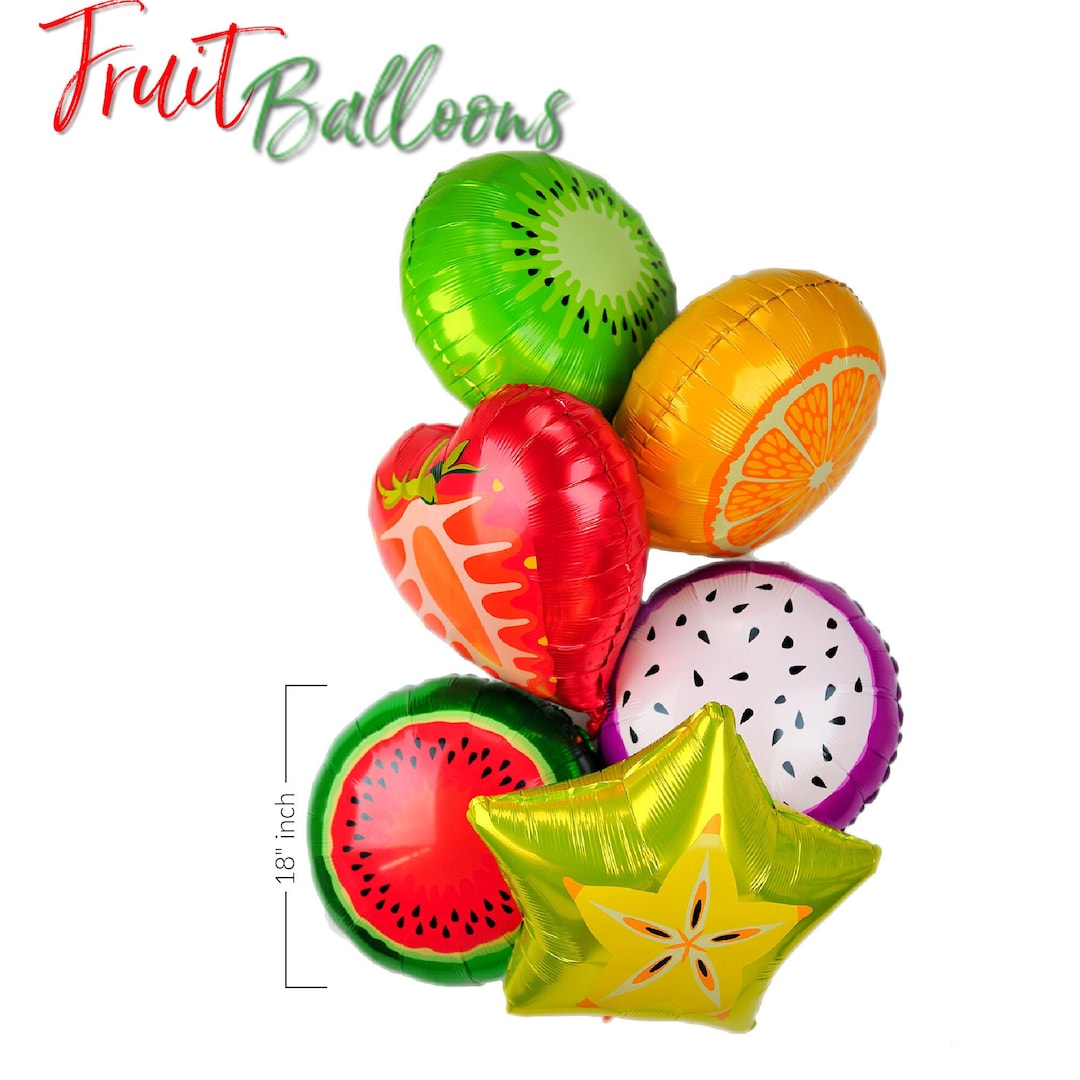 Fruit Balloons 18" Fruits Balloons Metallic Balloon Kids Birthday ...