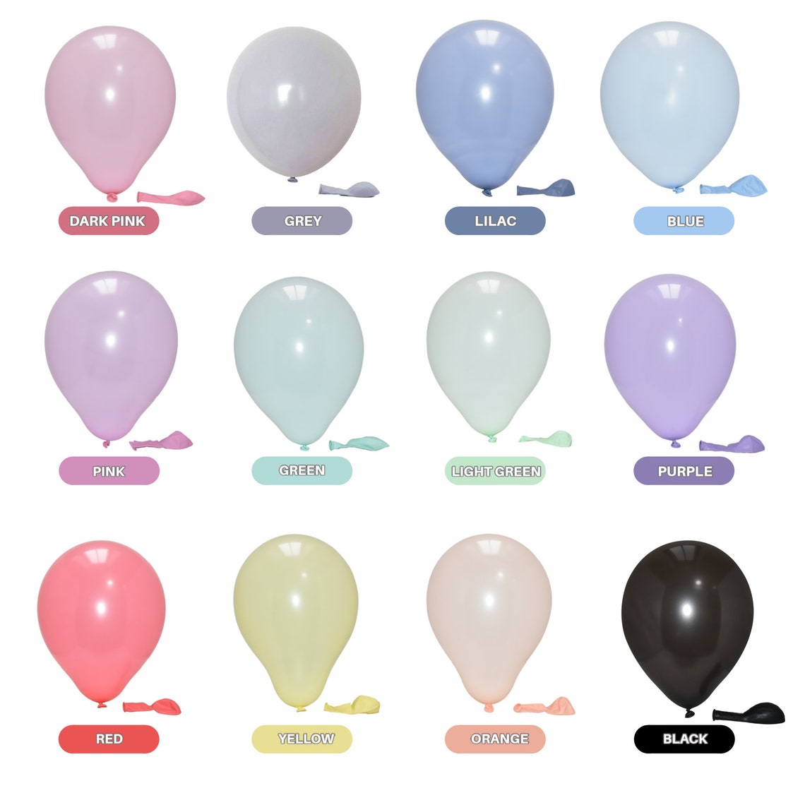 100 Pastel Colors Latex Balloons Pastel Balloons 5 - Etsy