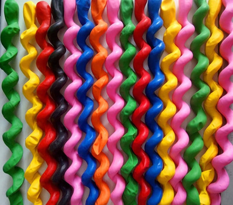 Large Spiral Balloons Curly Balons Twisted Wavy Long Balloons Birthday ...