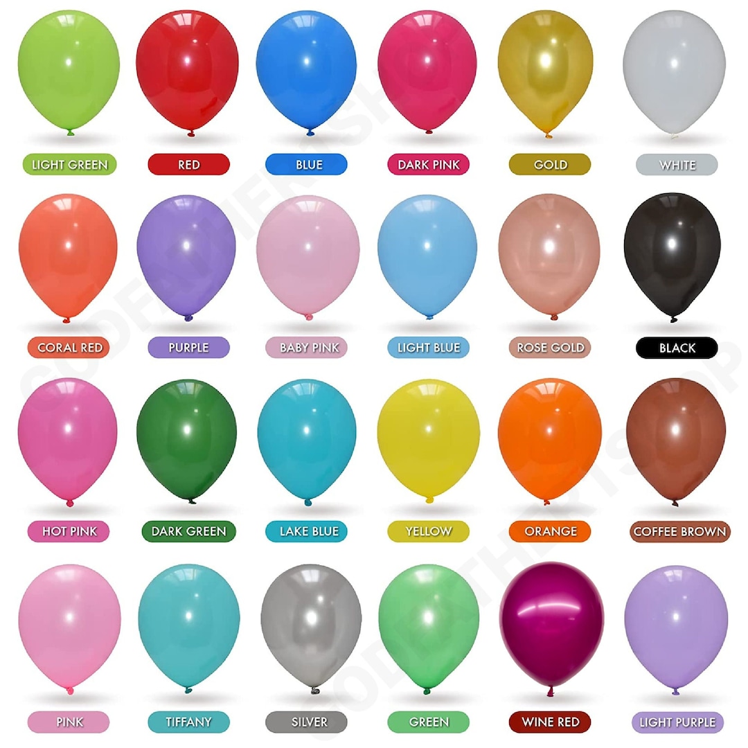50 Multi Balloons 10"inch PLAIN LATEX Balons Helium Air Birthday Baby ...