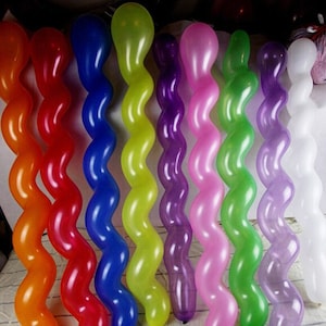Large Spiral Balloons Curly Balons Twisted Wavy Long Balloons Birthday ...