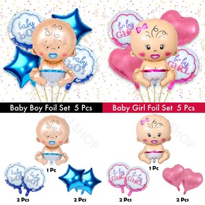 Baby Shower Foil Balloons Self-inflate BALOON Decoration Baby Girl ...