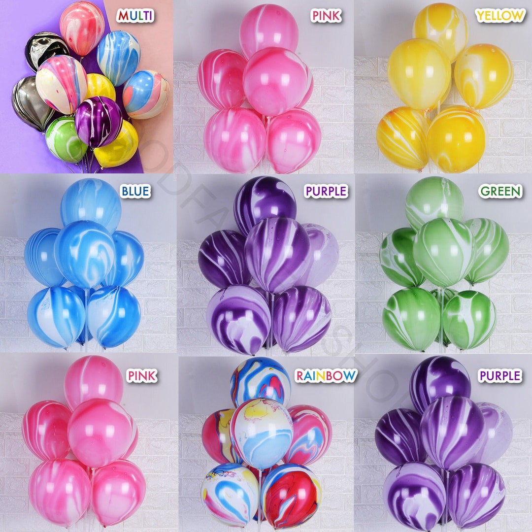 20 Marble Balloon, Qualatex Plain Marbel Ballons, Party Balloon ...