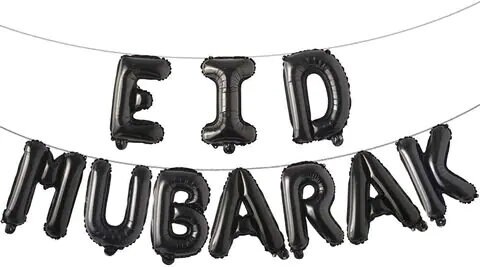 Eid Mubarak Foil Balloons | 16" Inflate Gold | Decoration Banner, Ramadan Decoration, Eid Party ...