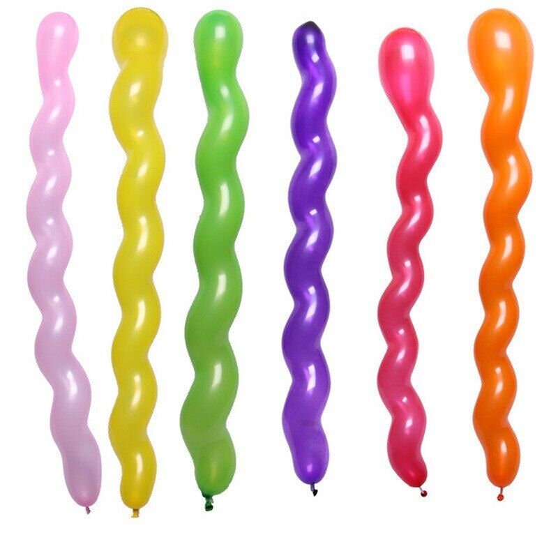 Large Spiral Balloons Curly Balons Twisted Wavy Long Balloons Birthday ...