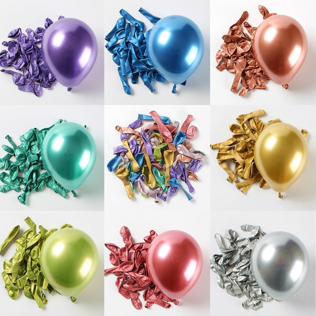 12" Chrome Balloons for Party, Birthday, Wedding, Metallic Pearl Chrome ...