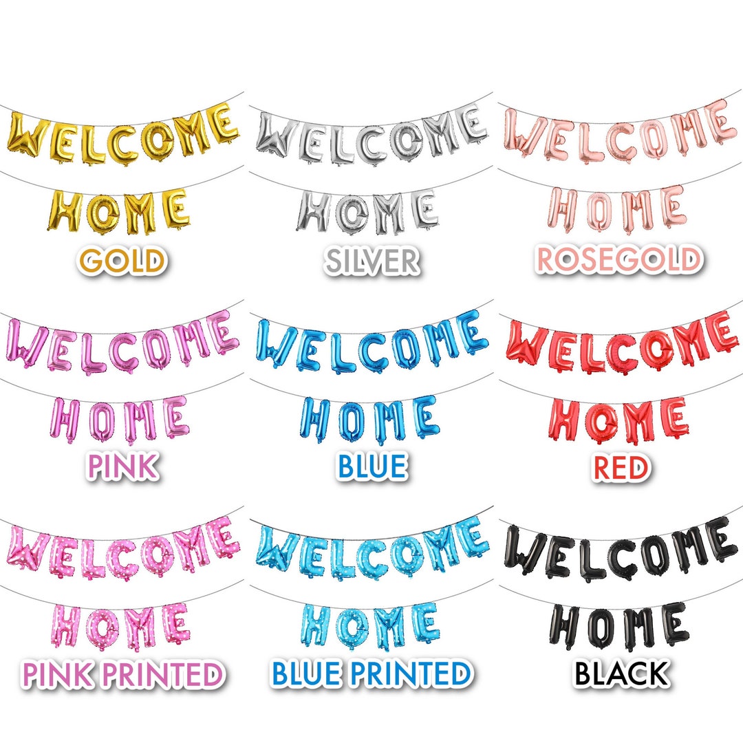 Welcome Home Balloons Set Self Inflate Best for a Surprise Party UK - Etsy