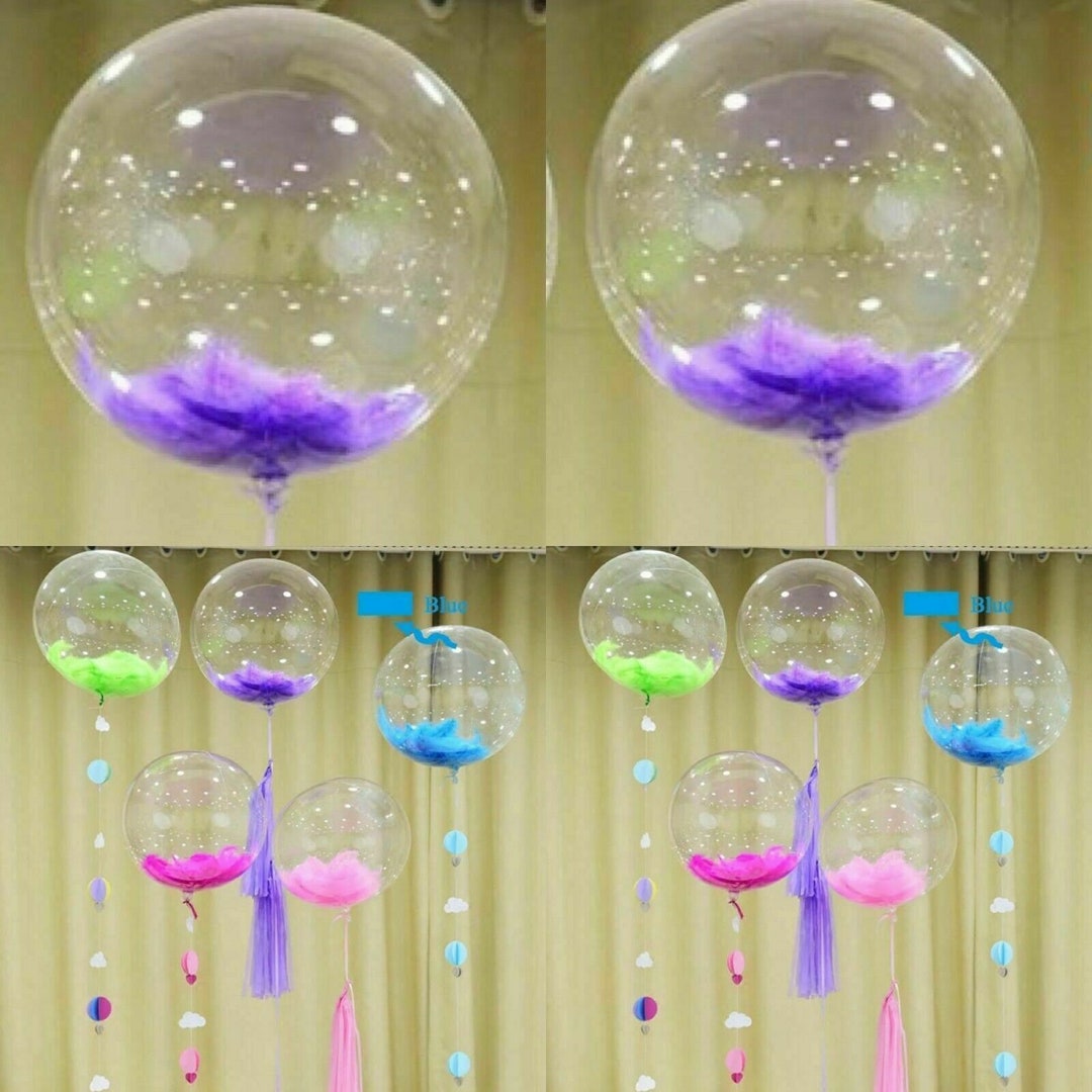 Bubble Feather Balloons Transparent Party Wedding 18" Foam/confetti ...