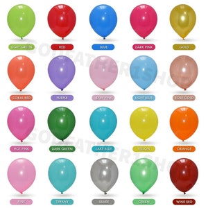 Latex Balloons, 20 Colours to Choose From, Colour Latex Balloon,12 ...