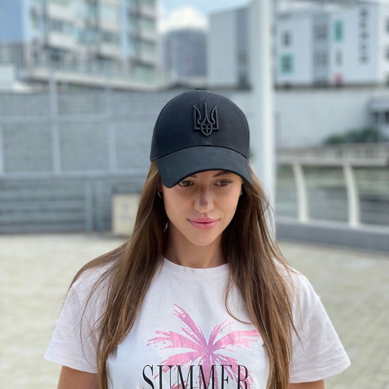 Ukraine Coat of Arms Hat, Ukraine Emblem Cap, Baseball Cap, Black Cap ...