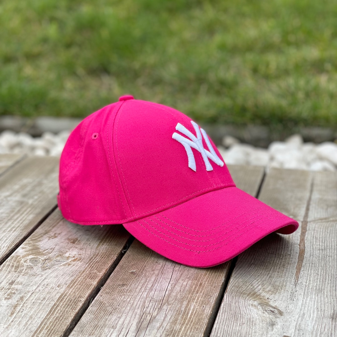 Pink NY Baseball Cap, New York Hat, NY Baseball Hat, Embroidered Cap ...