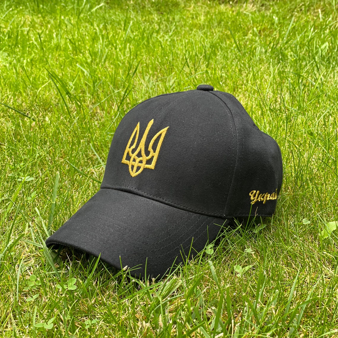 Ukraine Coat of Arms Hat, Ukraine Emblem Cap, Baseball Cap, Black Cap ...