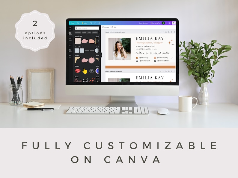 Email Signature Template for Canva - Boho Business Email for Blogger ...
