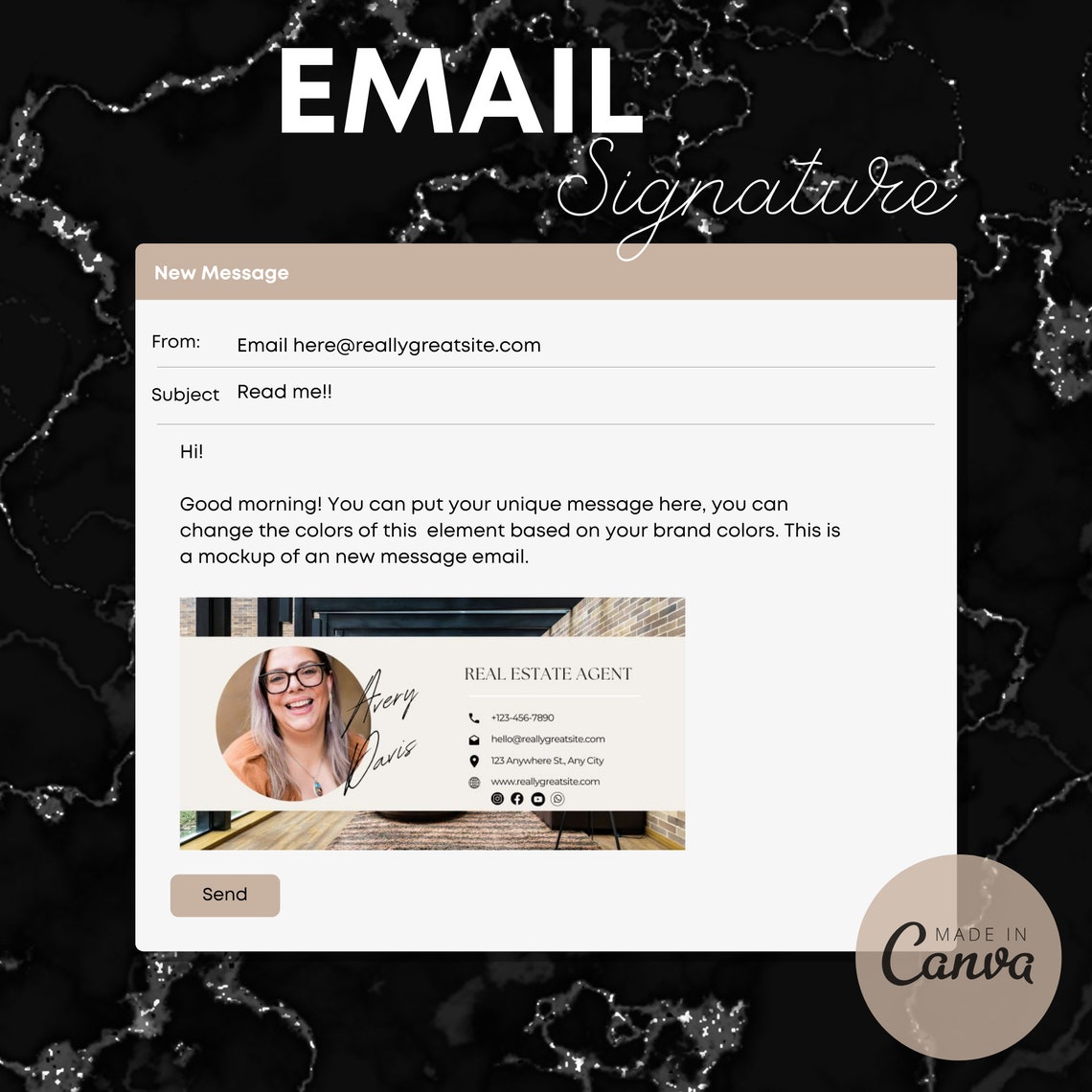Email Signature Template for Interior Decorator Real Estate Email ...