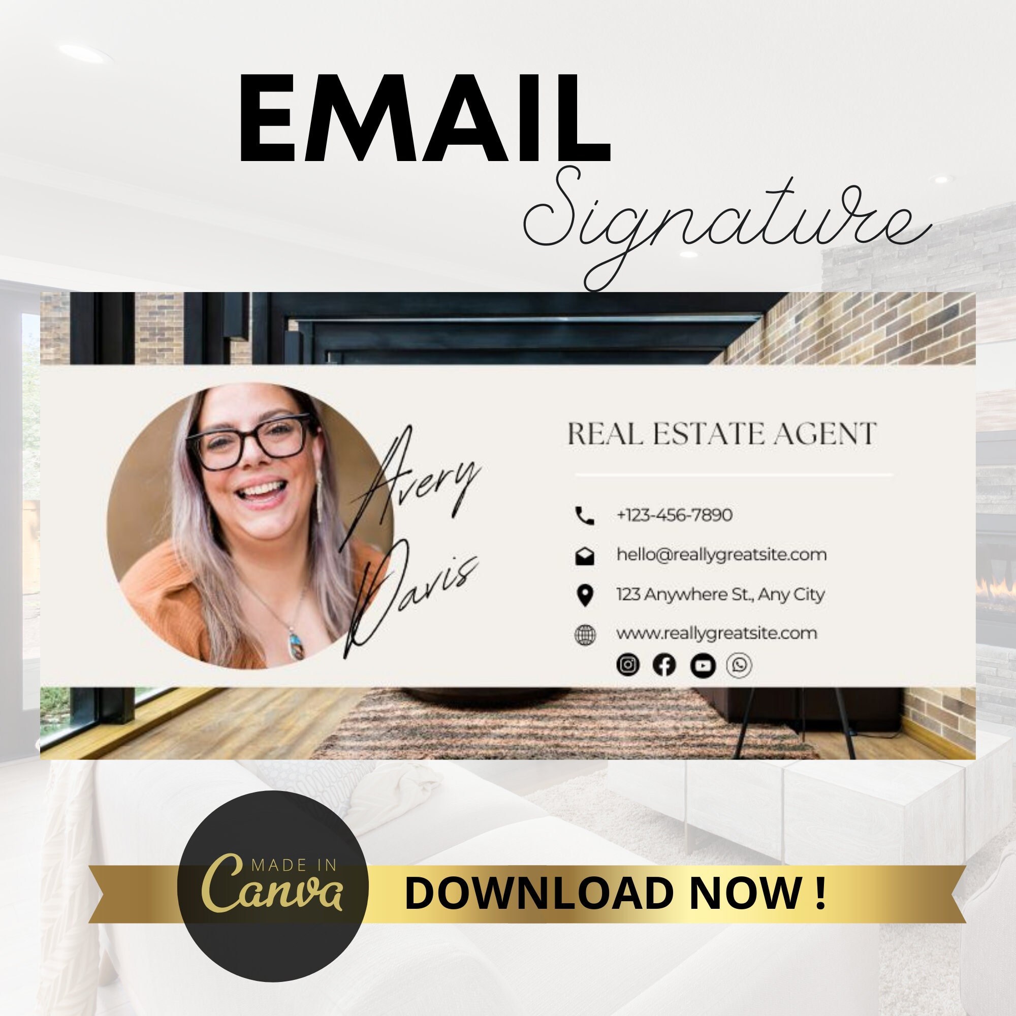 Email Signature Template for Interior Decorator Real Estate Email ...