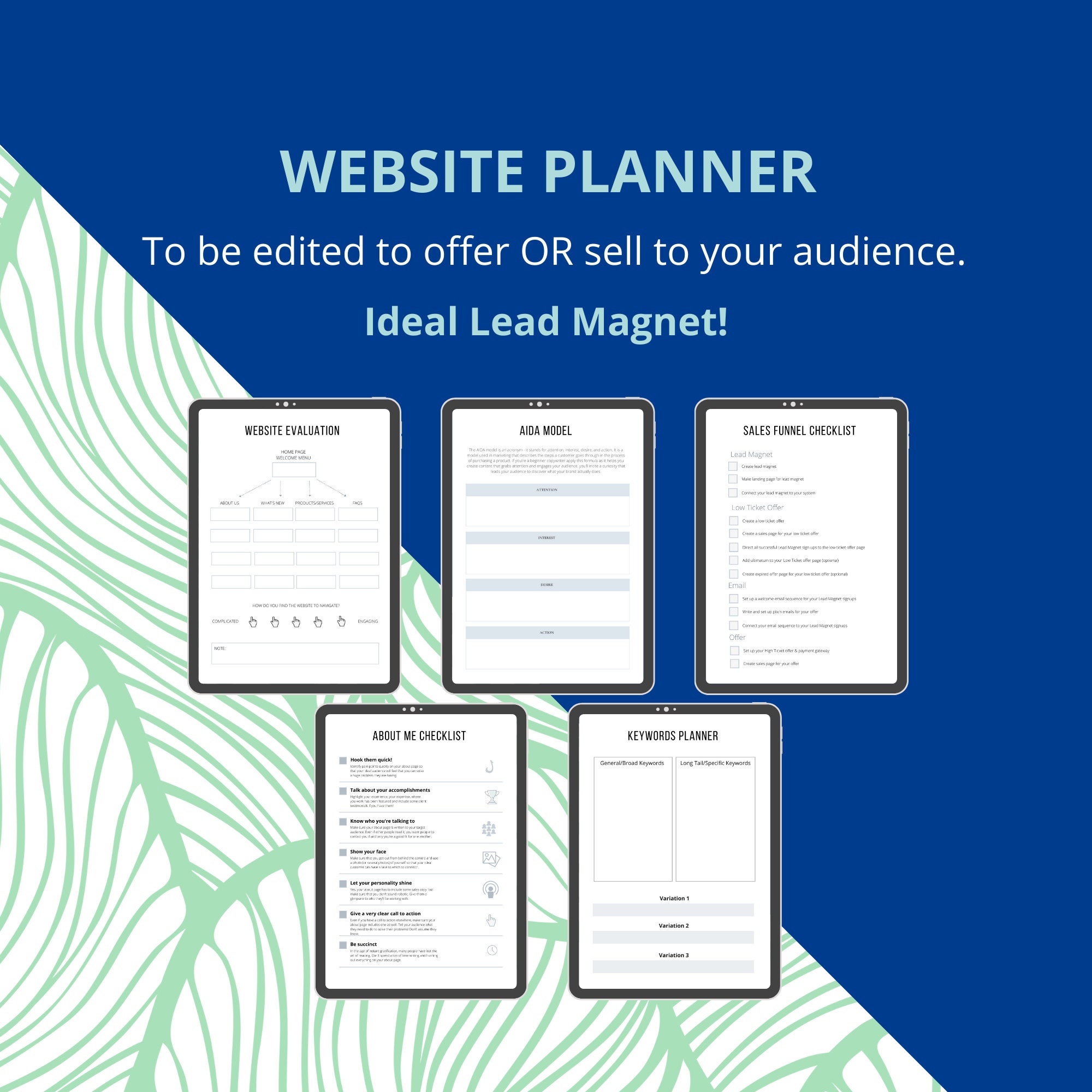 Editable Canva Website Planner Commercial Use Freebie Leadmagnet Race ...