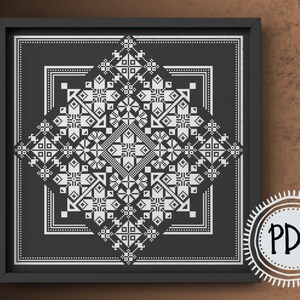 Monochrome Geometric Cross Stitch Pattern Digital Pattern - Etsy