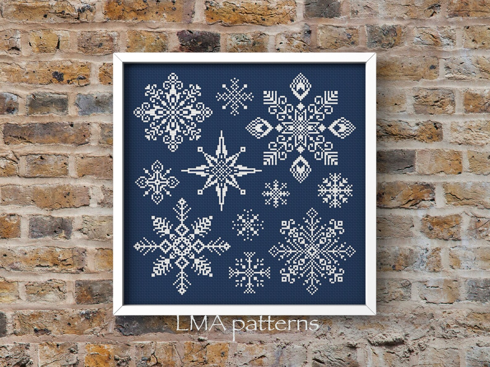 Snowflakes Cross Stitch Pattern PDF, Winter Cross Stitch, One Color ...