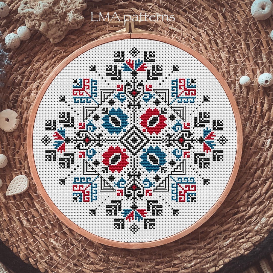 Croatian Sampler Cross Stitch Pattern PDF, Folk Geometric Ornaments of ...