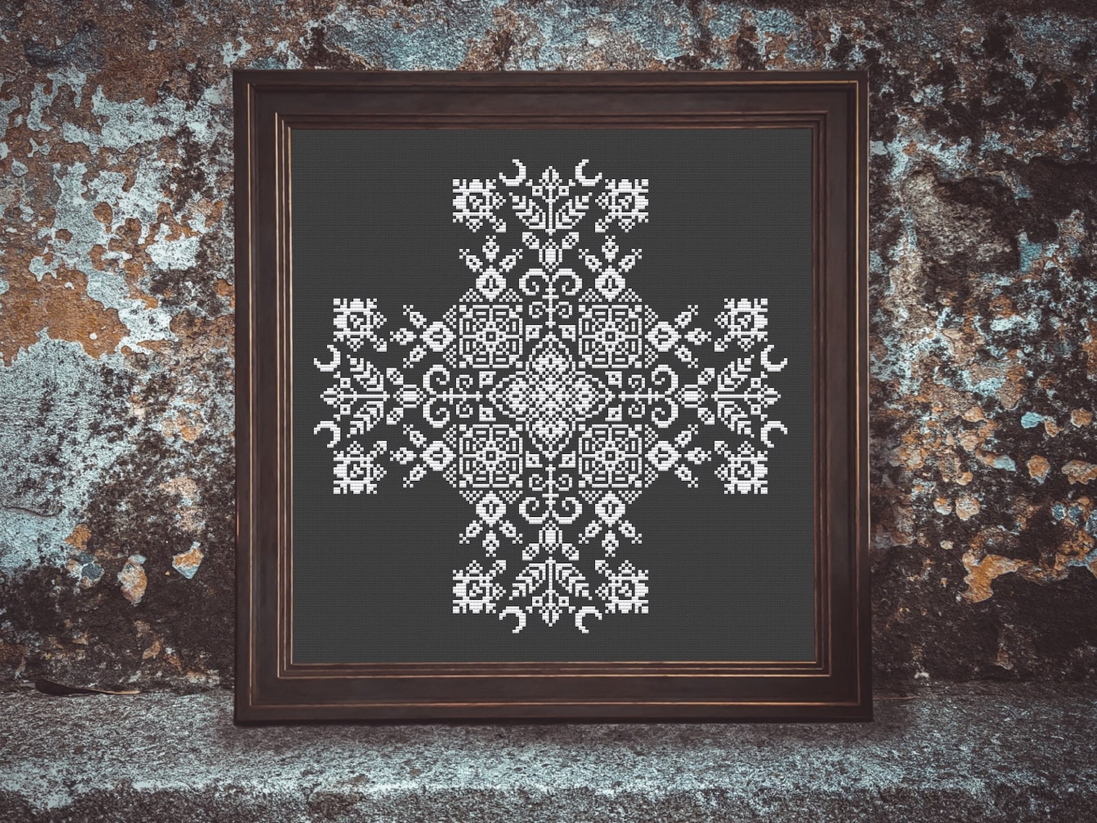 Monochrome Medieval Cross Cross Stitch Digital Pattern - Etsy