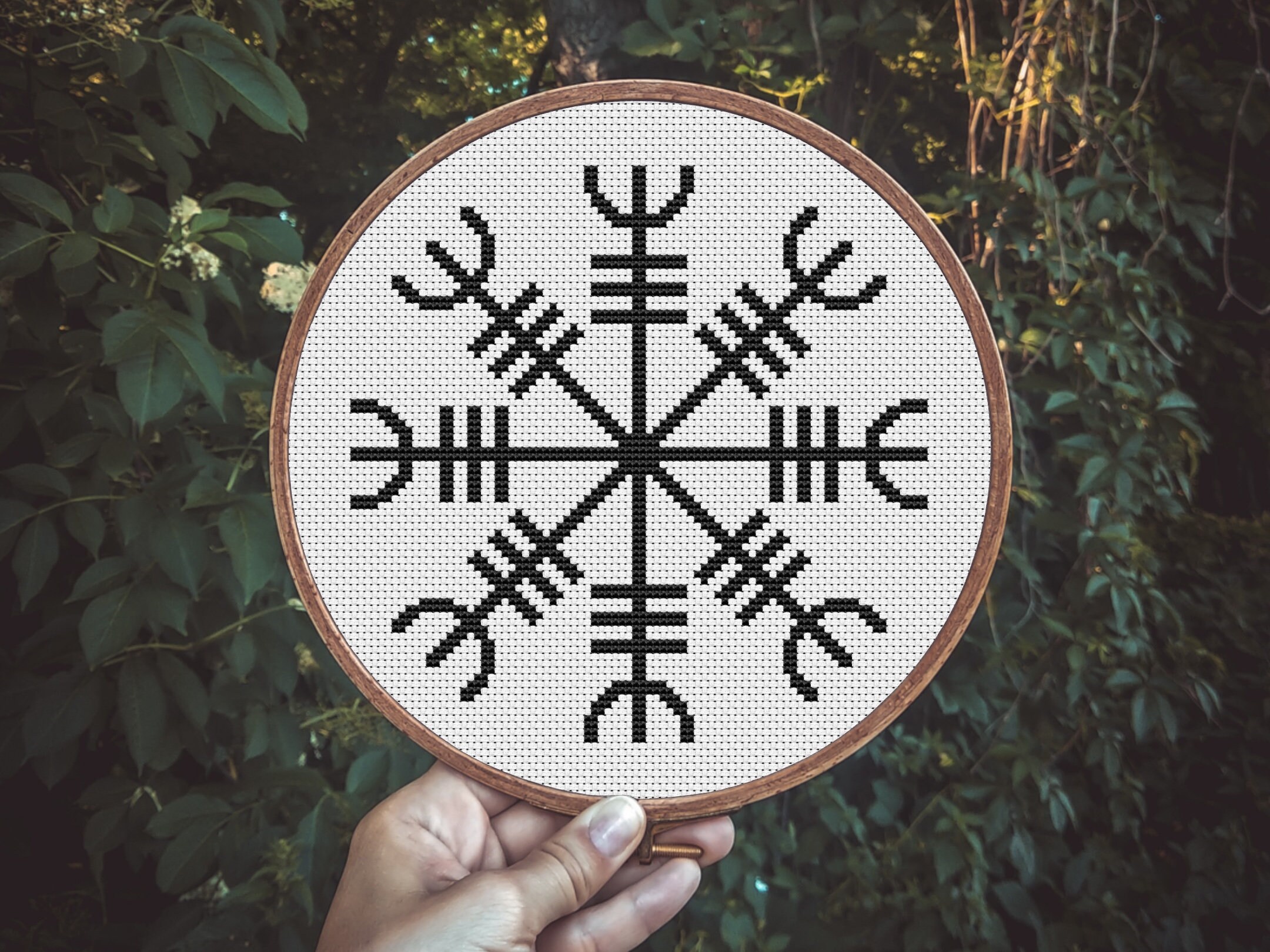 Helm of Awe Viking Cross Stitch Pattern PDF, Viking Symbol of ...