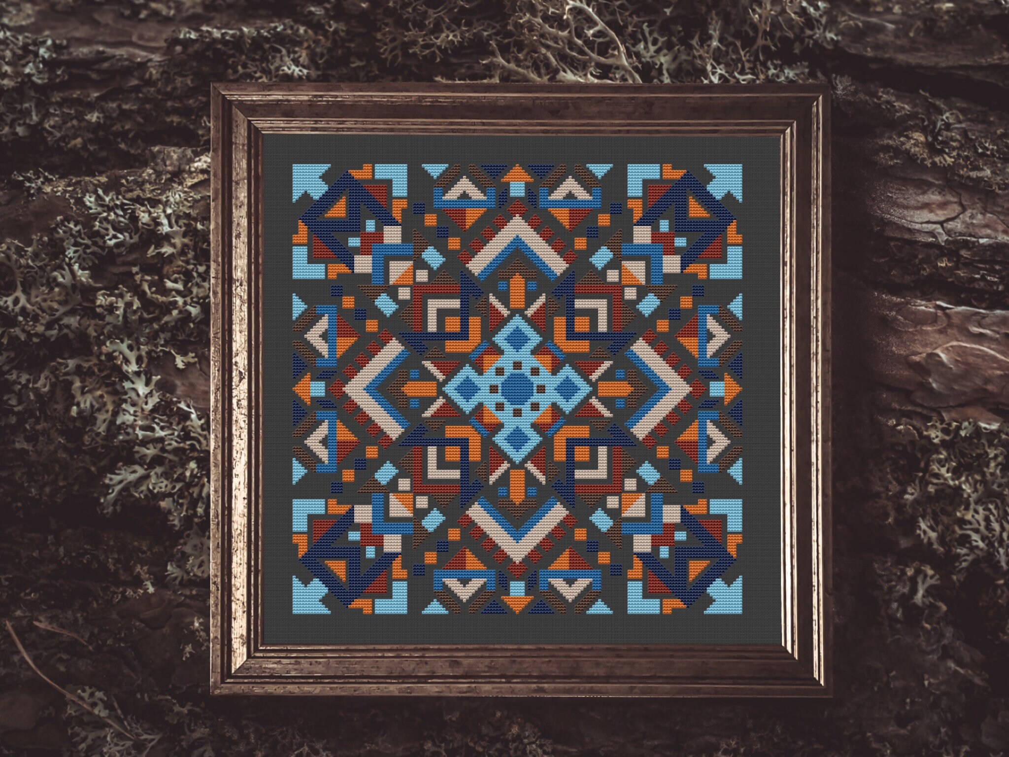 Geometric Colorful Sampler Cross Stitch Pattern, Digital PDF Cross ...