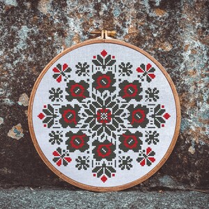 Folk Flowers Mandala Cross Stitch Pattern, Digital Pattern PDF ...