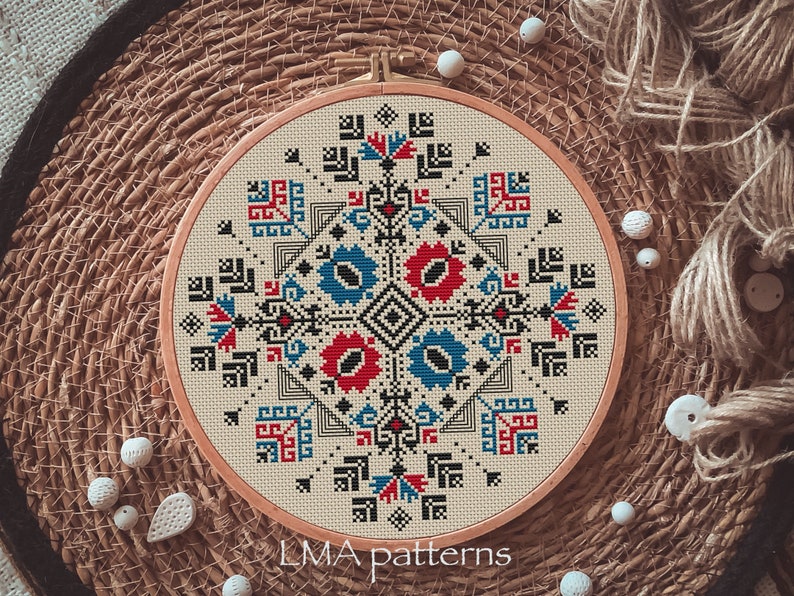 Croatian Sampler Cross Stitch Pattern PDF, Folk Geometric Ornaments of ...