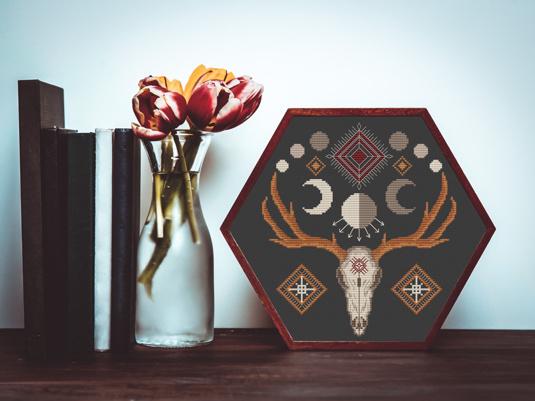 Pagan Deer Skull Cross Stitch Pattern Instant Download PDF Counted X ...