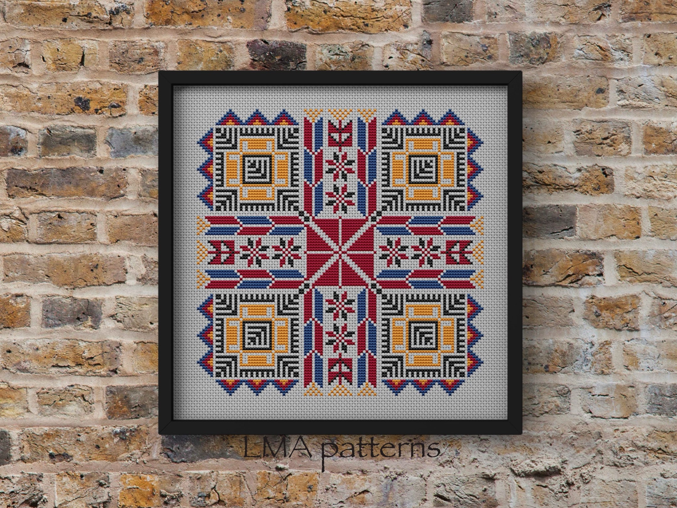 Palestinian Sampler Cross Stitch Pattern PDF, Palestine Folk Geometric ...