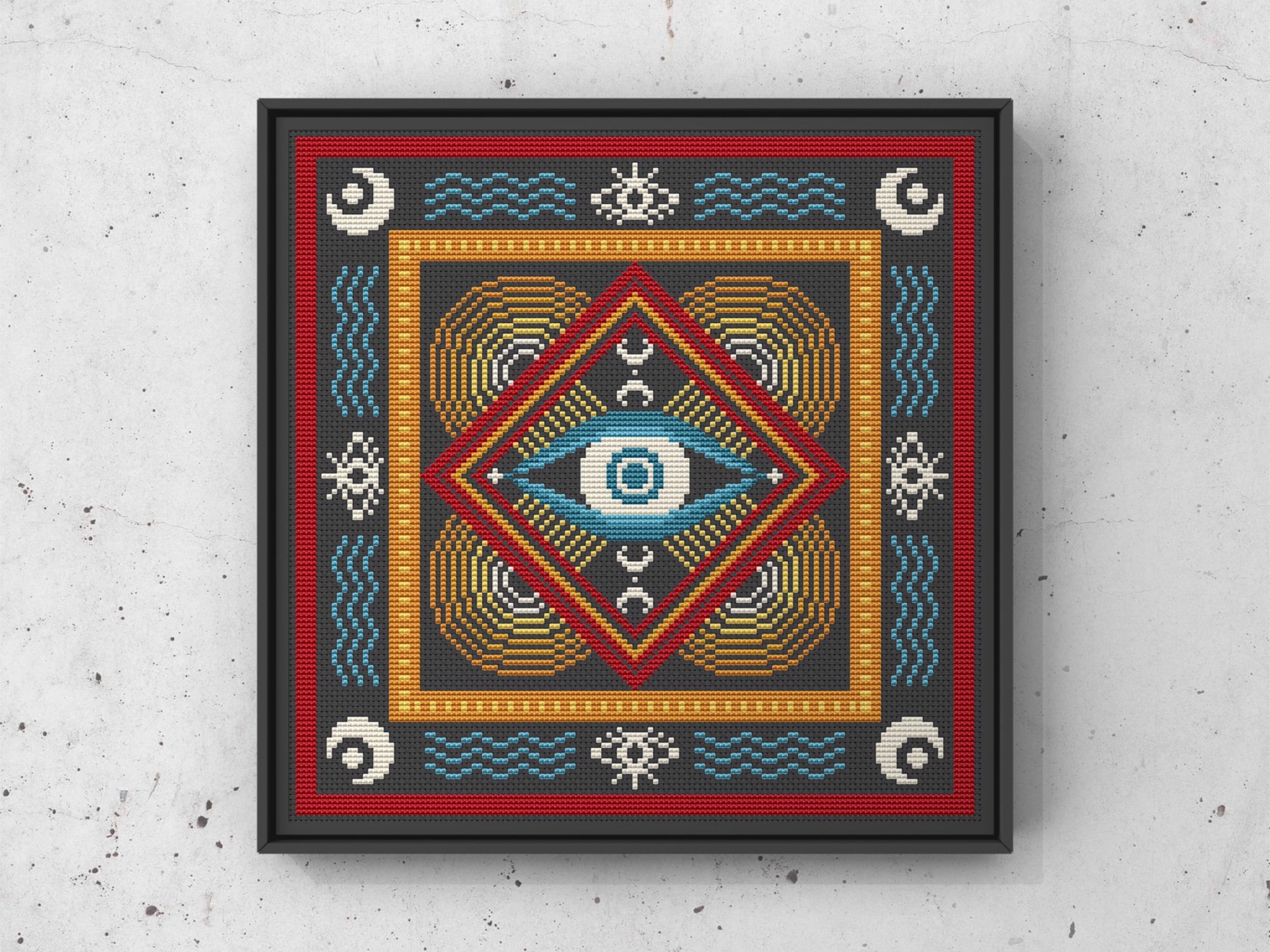 All-seeing Eye Counted Cross Stitch Pattern PDF, Occult Witchy ...