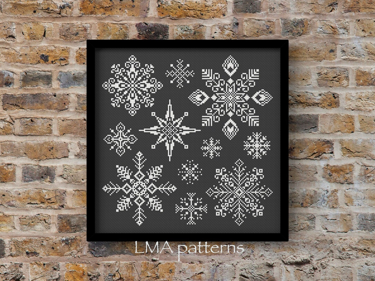 Snowflakes Cross Stitch Pattern PDF, Winter Cross Stitch, One Color ...