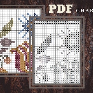 Fraktur Cross Stitch Pattern PDF American German Folk Sampler X-stitch ...