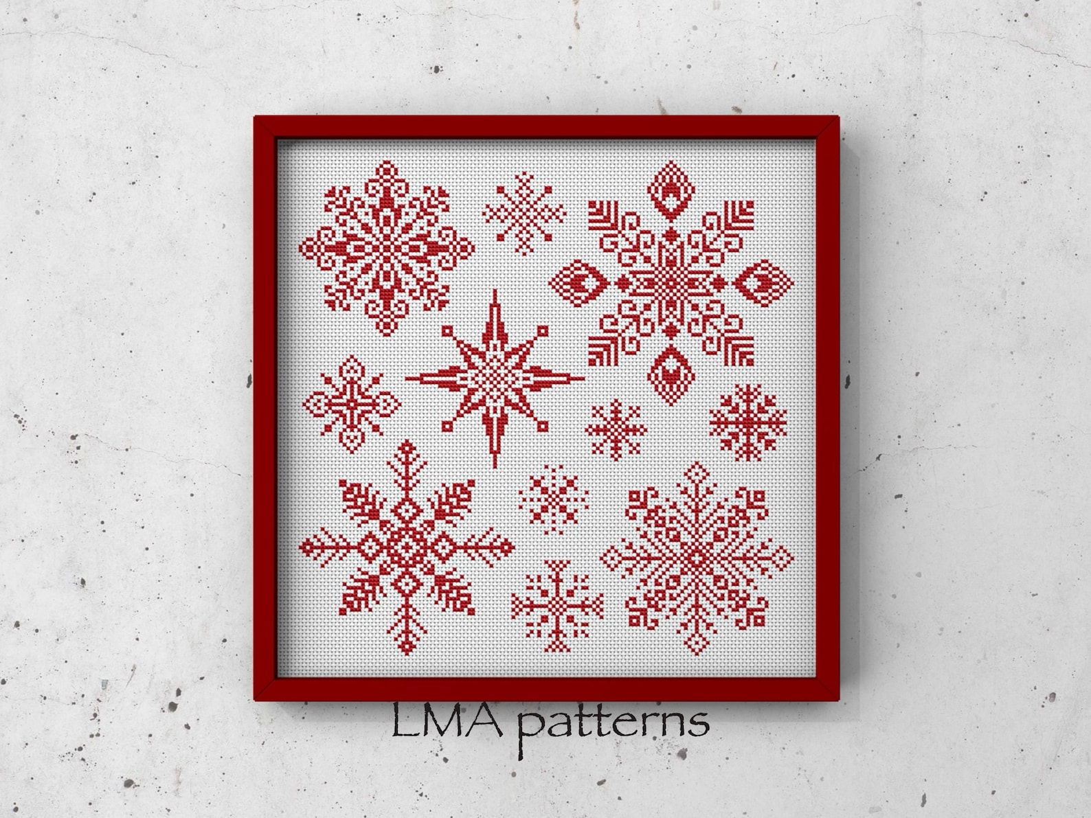 Snowflakes Cross Stitch Pattern PDF, Winter Cross Stitch, One Color ...